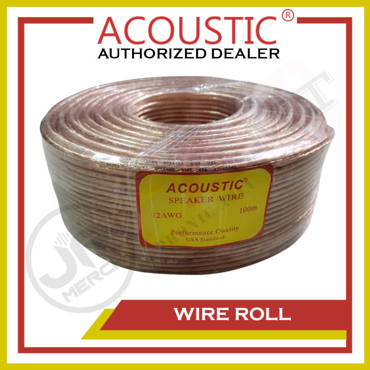 1 Roll/100 meters Acoustic Speaker Wire (SW12GA-T) Transparent - Copper ...