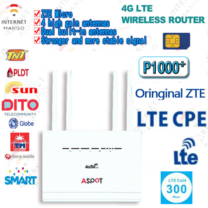 P1000+ZTE Micro Brand MOD 4G LTE wireless WiFi router modem 4+2 antenna ...
