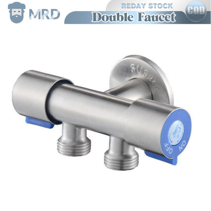 Stainless Steel Double Control Angle Valve Double Out Water One Into ...