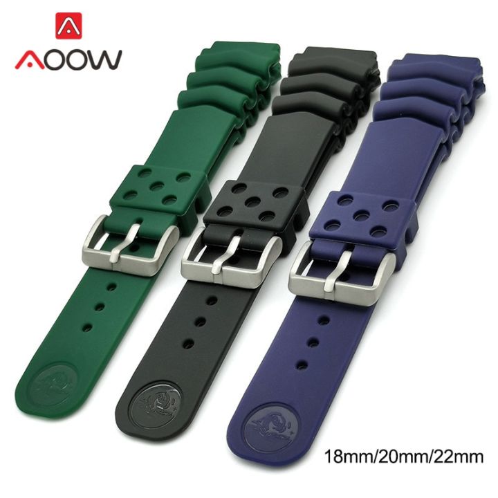 Sport Silicone Strap 18mm 20mm 22mm Waterproof Diver Rubber Watchband ...