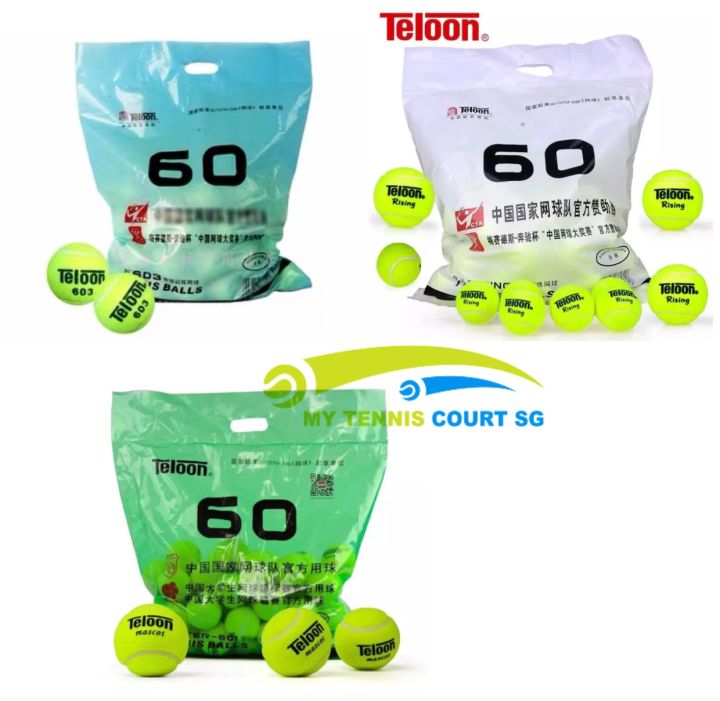 (SOFT TYPE) Teloon Mascot 603 Rising Tennis Ball / 15 Balls 30 Balls 45 ...