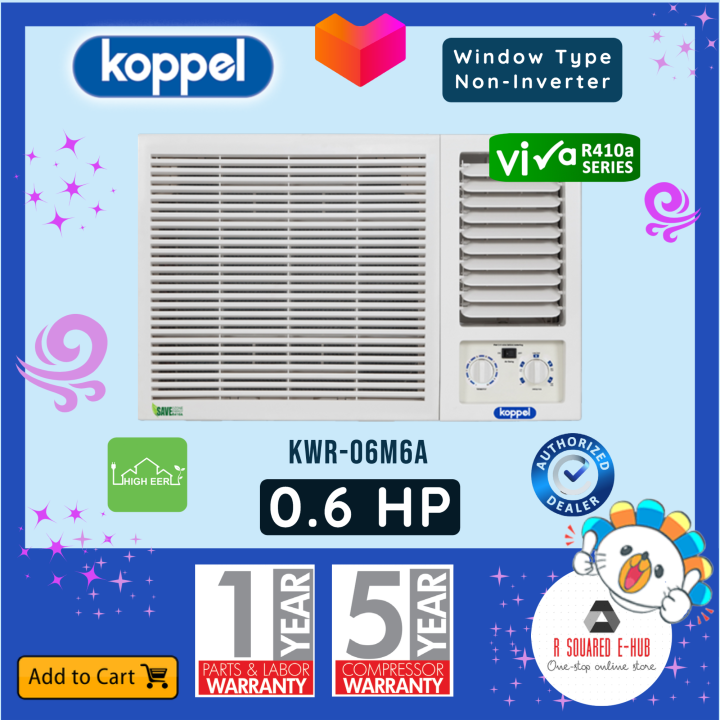 Koppel Window Type Viva Series Manual Aircon 0.6HP (KWR-06M6A) | Lazada PH