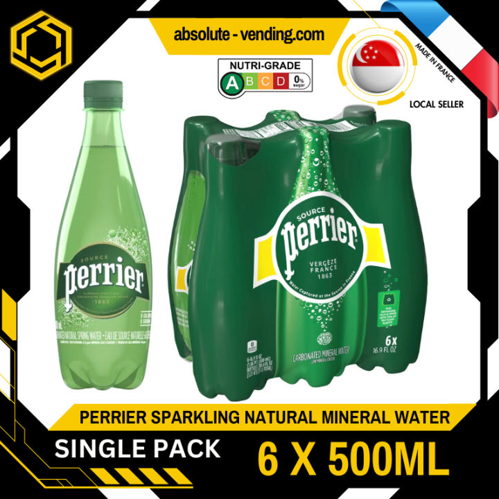[SINGLE PACK] PERRIER Original Sparkling Mineral Water 500ML X 6 ...