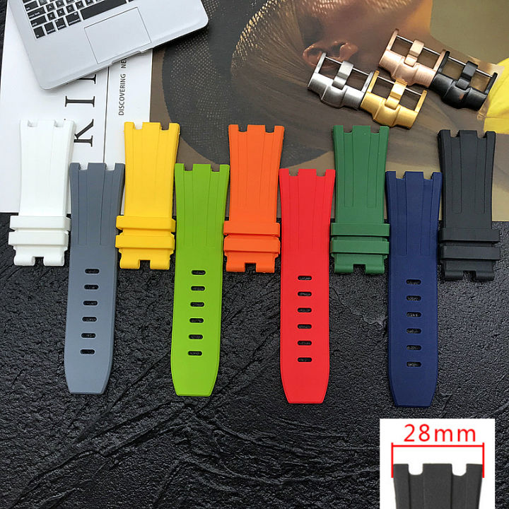28mm Colorful Nature Soft Rubber Silicone Watchband Men Watch Band For ...