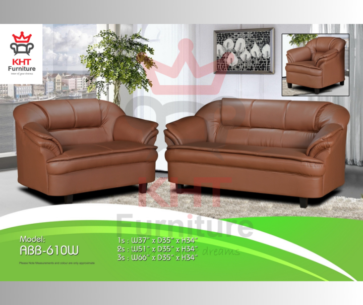 PVC Leather Modern Sofa 1, 2 and 3 Seater Full Set Sofa M610W | Lazada