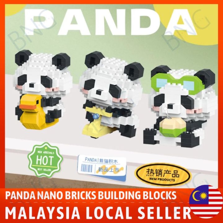 Panda Bricks Nano Building Blocks Cartoon Educational Toys for Kids Mainan Hadiah Birthday Gift ...