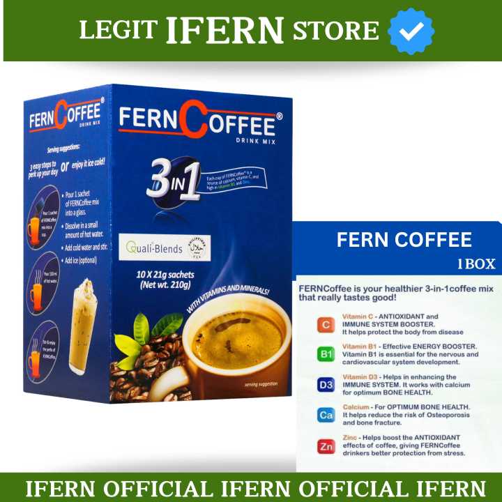 Fern Coffee 3 in 1 Coffee Mix Packed with Vitamins 1Box by Ifern ...