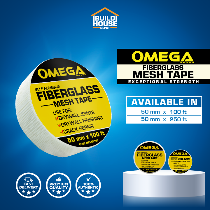 OMEGA High-Strength Fiberglass Mesh Drywall Tape for Crack Repair and ...