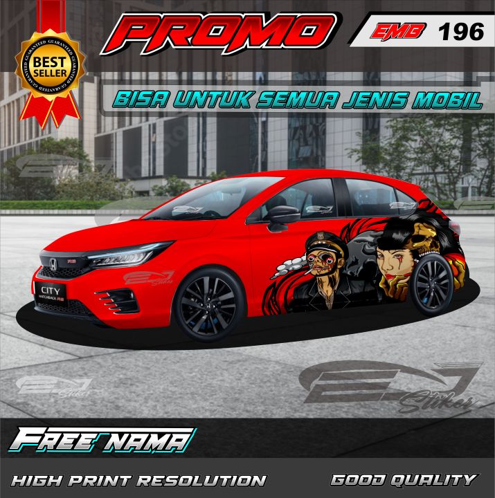 DECAL SEMUA JENIS MOBIL BISA PAKAI DESAIN-STIKER DECAL SISI MOBIL CITY ...