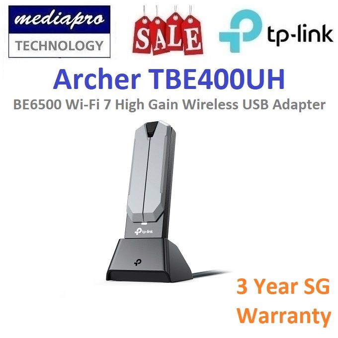 TP-LINK Archer TBE400UH BE6500 Tri-Band Wi-Fi 7 High Gain Wireless USB ...