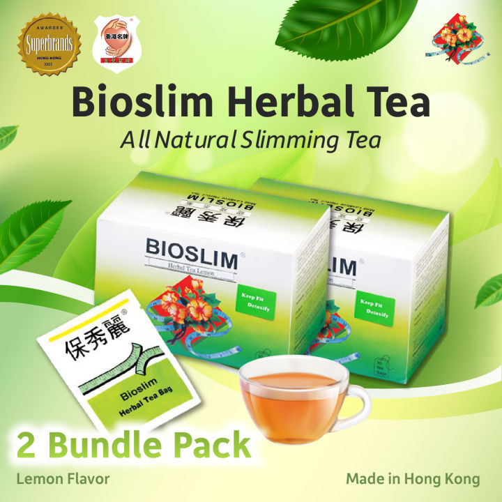 [2 BUNDLE PACK] Bioslim Herbal Slimming Tea - Lemon | Lazada