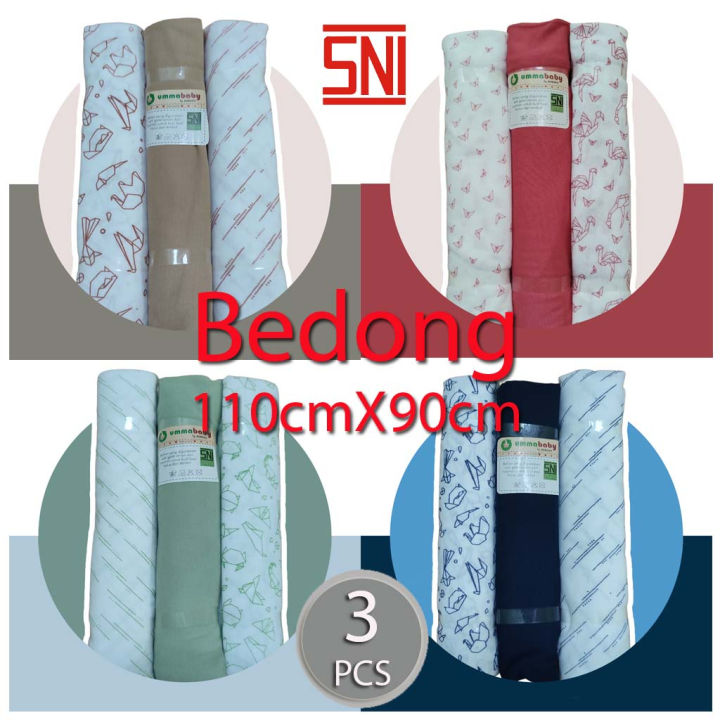 Bedong Motif Bayi Jumbo / Bedong Bayi Set uk 110 x 90 cm (isi 3 pcs ...