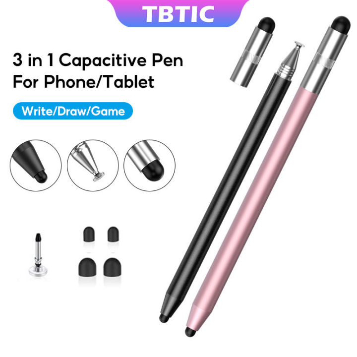 TBTIC 3 in 1 Universal Stylus Pen For iPad Tablet Android Phone Samsung ...