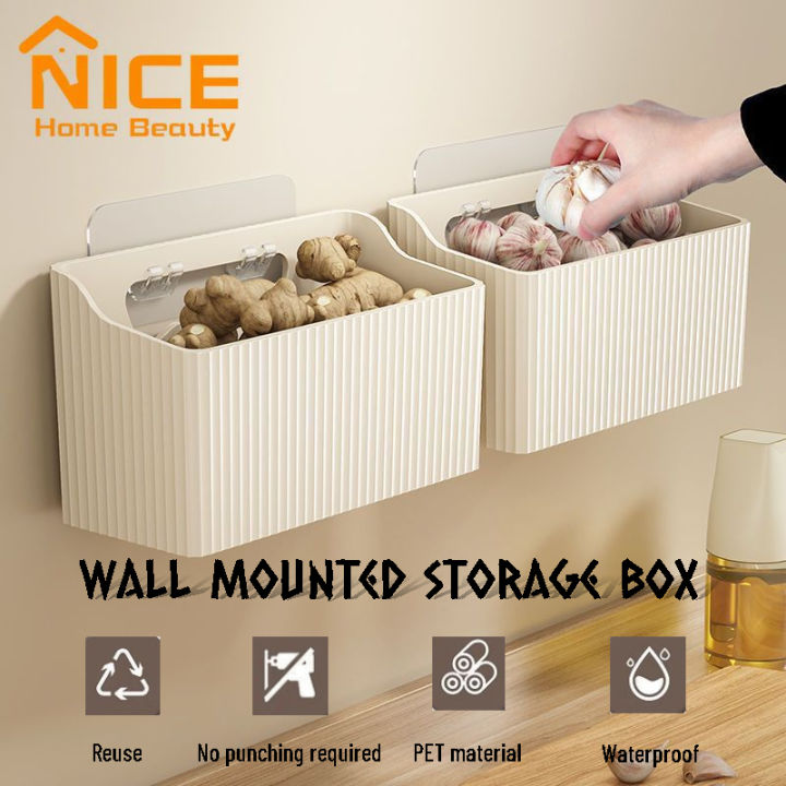 NICE Home Non Punching Onion, Ginger, and Garlic Storage Rack Wall ...