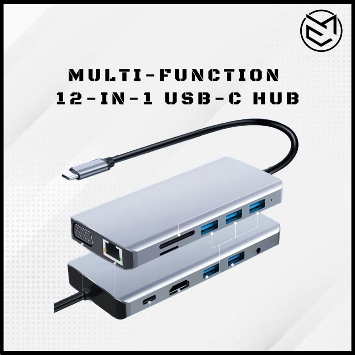Multi-function 12-in-1 USB C HUB With 4K HD video output ZZM TRADING ...