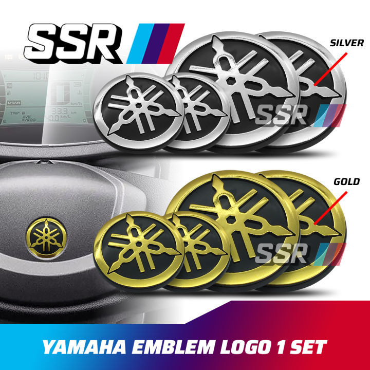 Yamaha Emblem Logo Set 4pcs Gold and Silver Big and Small with 3M ...