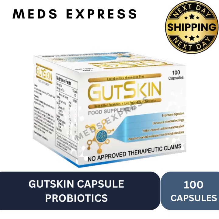 GUTSKIN Probiotics + Prebiotic Capsule Food Supplement l Improves ...
