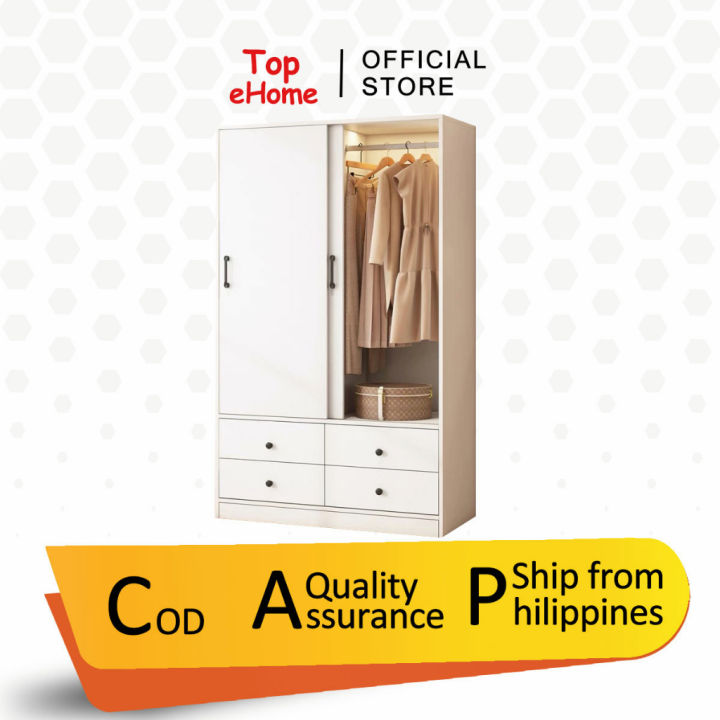 Wooden wardrobe, modern minimalist bedroom storage cabinet with sliding ...