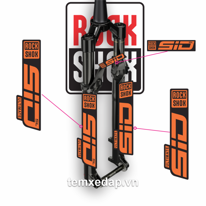 Tem decal dán phuộc xe đạp Rockshox SID Ultimate 2021 | Tem phuộc xe đạp | Sticker phuộc xe đạp ...