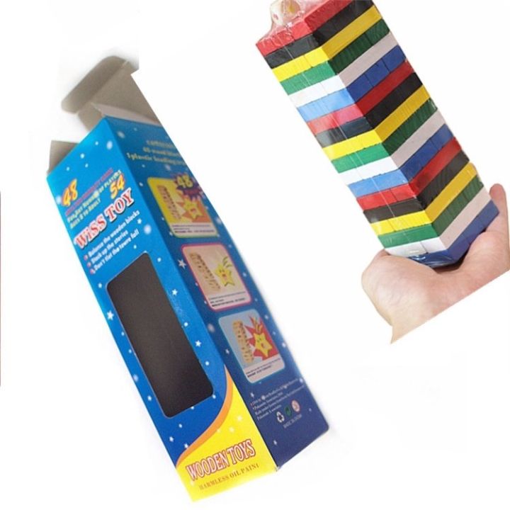 Mini Wooden Colorful Tumbling Building Block | Lazada