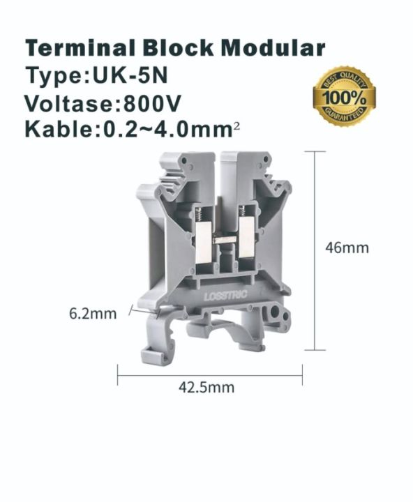 Terminal Block Modular UK-5N 800V (0.2~4mm) Din Rail | Lazada Indonesia
