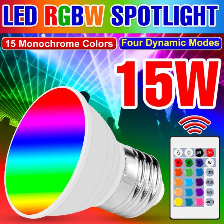 E27 RGB Light 220V LED Bulb Color Spotlight GU10 Lamp E14 Dimmable Spot ...
