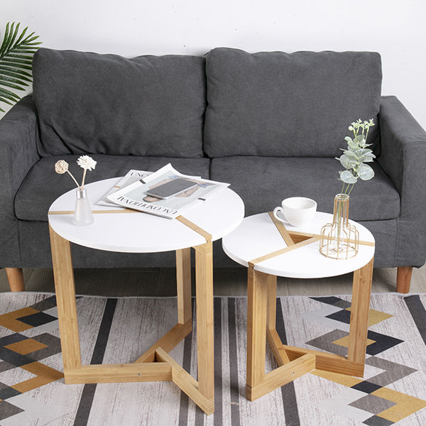 UNHO โต๊ะเตี้ย โต๊ะกลาง Wood Nesting Coffee Table โต๊ะไม้ โต๊ะกลางโซฟา ...