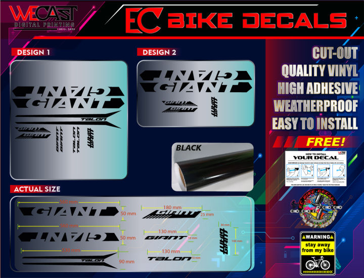 GIANT TALON BIKE FRAME DECALS | Lazada PH