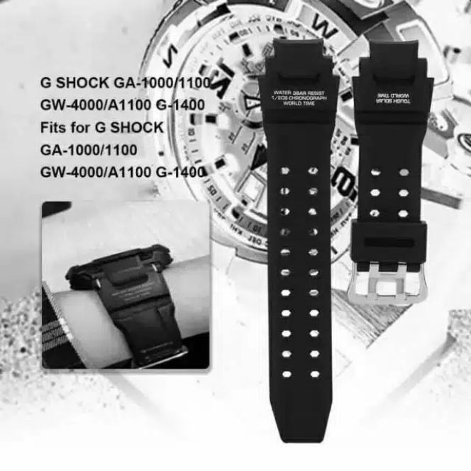 STRAP TALI JAM CASIO G SHOCK GA-1100 / GA1100 / GA 1100 RUBBER STRAP ...