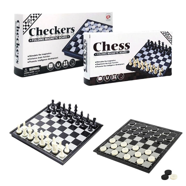 2 In 1 Magnetic and Folding Board Classic International Chess Board ...