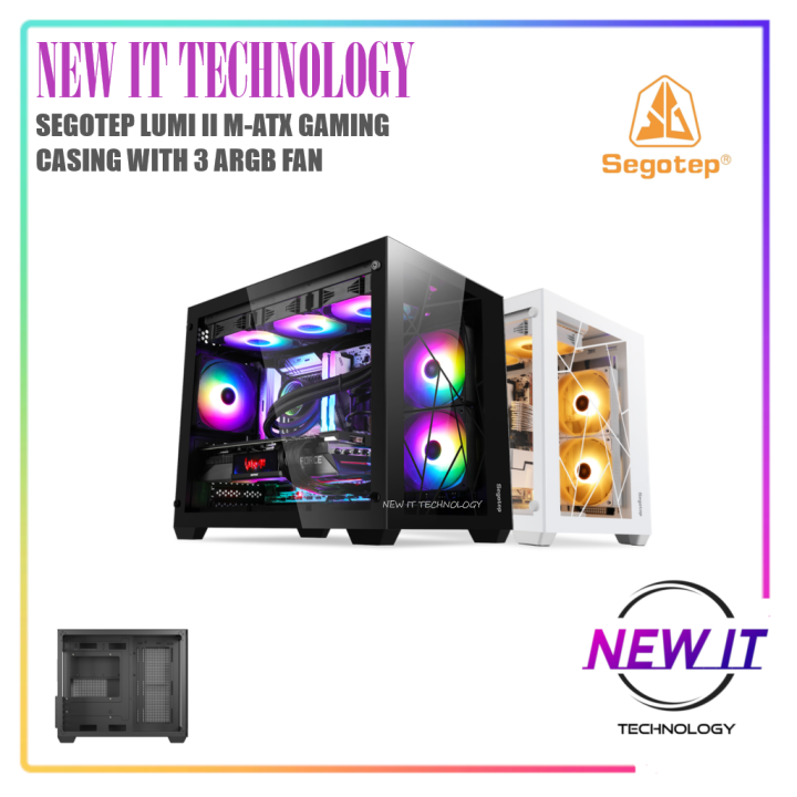 SEGOTEP LUMI II 3 ARGB 12cm Fan & LUMI 3T 6 ARGB 12cm Fan M-ATX PC ...