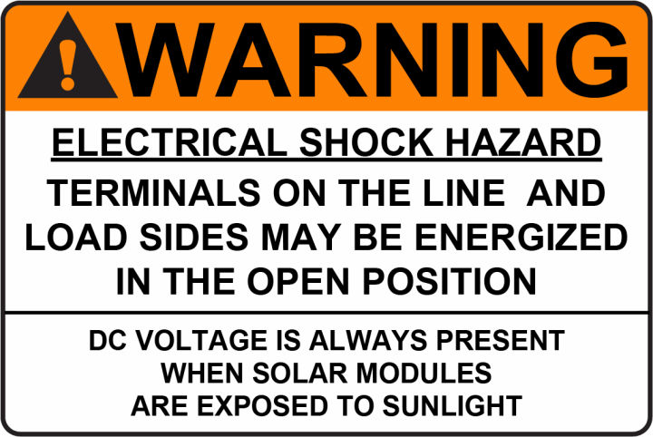Solar PV Photovoltaic System Label Sign Warning DC Voltage Is Always ...
