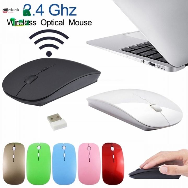 [Ready Stock]USB Optical Wireless Mouse Super Slim Mouse for Computer ...