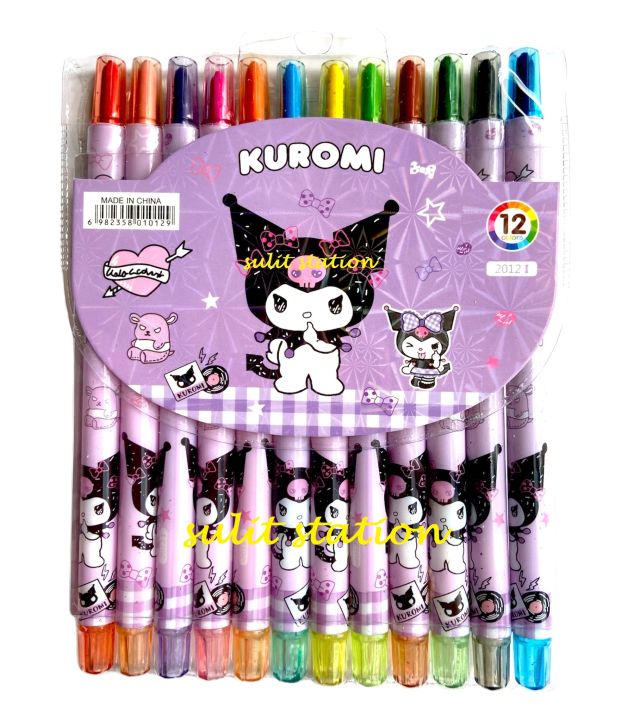 12pcs SANRIO KUROMI MELODY CHARACTER RETRACTABLE TWISTED TWIST ROLLING ...