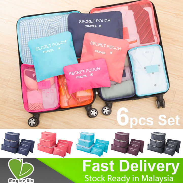 6 In 1 Set Traveller Pouch Luggage Organizer Clothing Laundry Sleeves ...