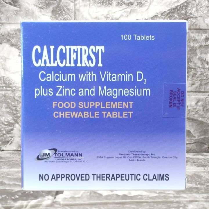CALCIFIRST (Calcium with Vitamin D3 + Zinc) 100 Tablets | Lazada PH