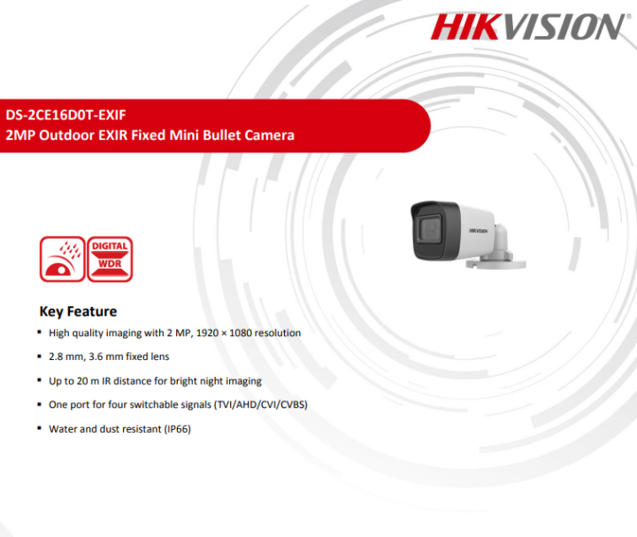 HIK VISION 2MP EXIR Mini Bullet Camera | Lazada