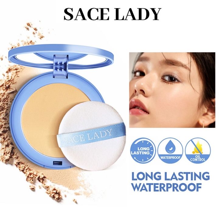 SACE LADY Pressed Powder Waterproof Long Lasting Oil Control Setting ...