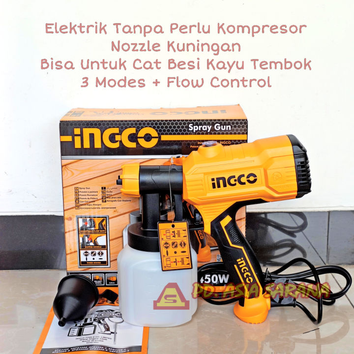 Paint Spray Gun Listrik Cat Besi Tembok INGCO SPG3508 Sprayer Elektrik ...