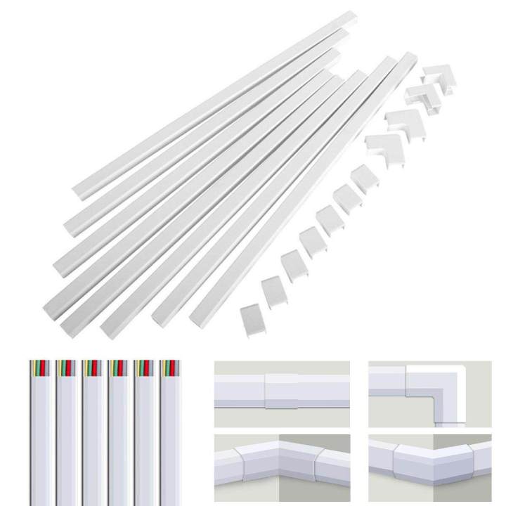 1 Set Wall Cord Cover Cable Concealer Complete Raceway Kit Wire Cables ...