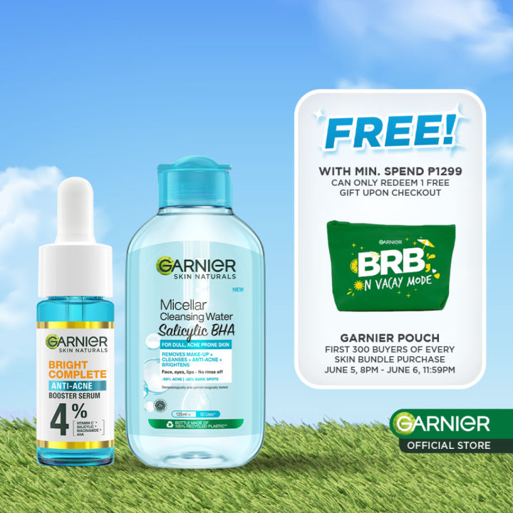 New Garnier Bright Complete Anti Acne Starter DuoSerum and Salicylic ...
