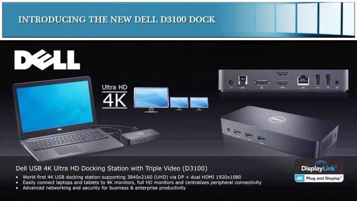 Dell D3100 Triple Display USB 3.0 Ultra HD 4k Resolution DisplayLink ...