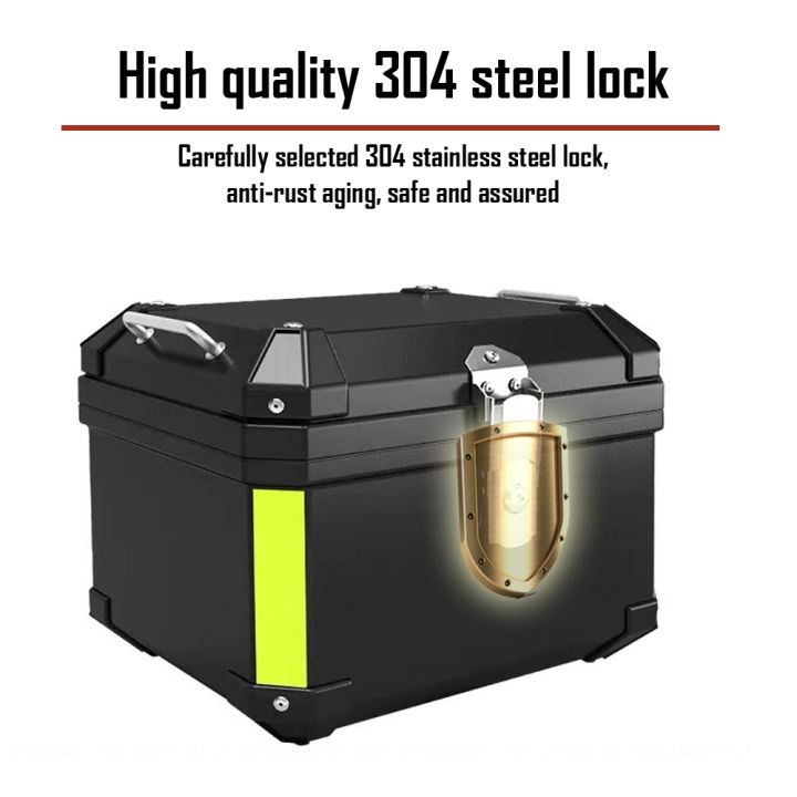 45L Motorcycle Box Aluminum Motorcycle Top Case,Trunk Motorcycle Travel Storage Box Waterproof ...