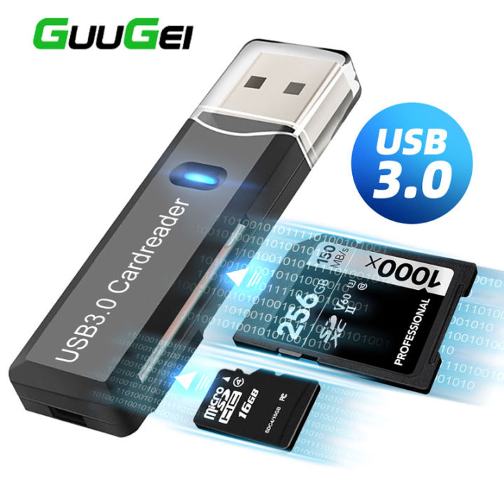 GUUGEI 2 IN 1 USB3.0 Card Reader Micro SD TF Card Memory Reader 2.0 ...