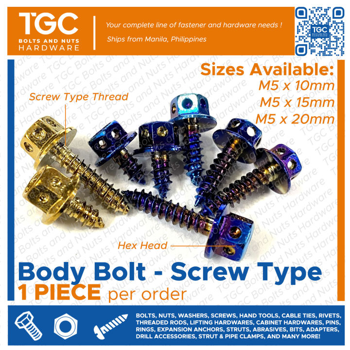 1PC Heng Bolt Screw Type M5 x 10/16/20 Gold Bolt / Titanium Bolt ...