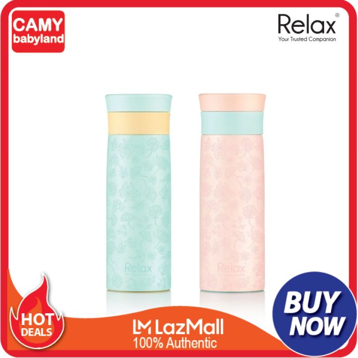 Relax - Stainless Steel Thermal Flask 400ml (Pink/Cyan) | Botol Air ...