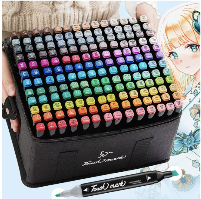 Touch 24/36/48/60/80/120/168/262pcs Color Double-headed Mark Black ...