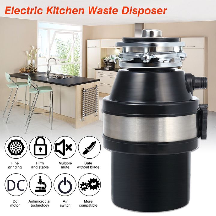 560W Food Waste Disposer Food Residue Garbage Processor Sewer Rubbish ...