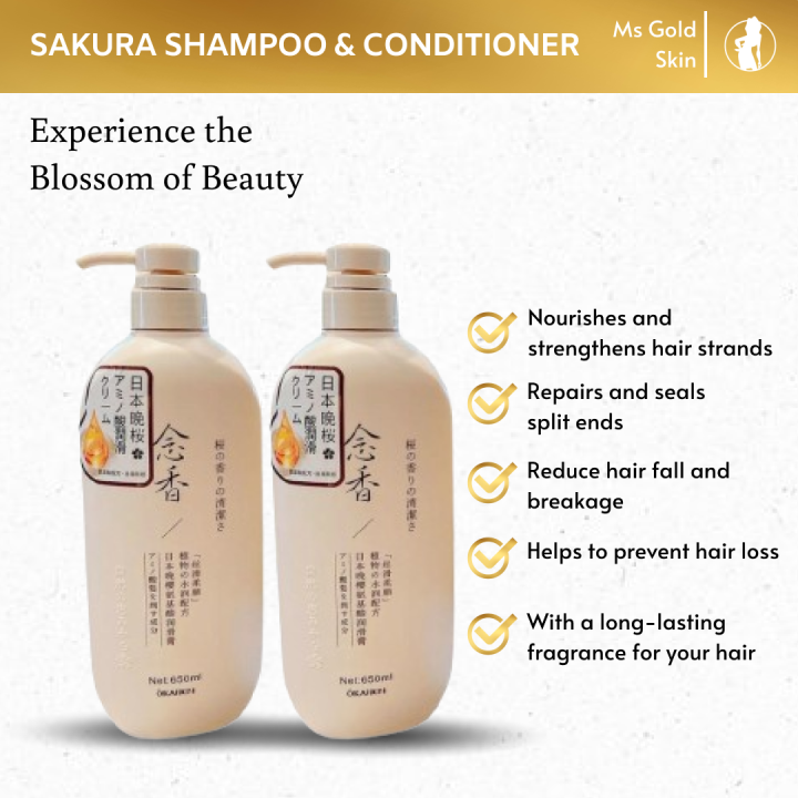 Sakura shampoo and Conditioner original Thick and Smooth Hair Anti ...