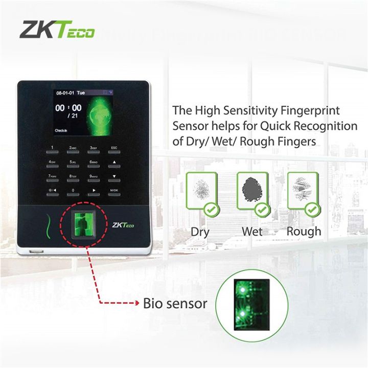 ZKTeco Fingerprint Attendance Machine Time Clock Office Employee Check In Recorder Digital Punch ...